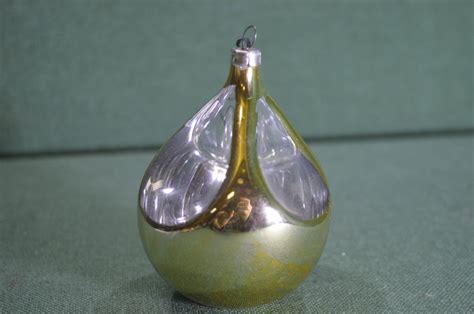 Купить Игрушка елочная стеклянная Фонарь фонарик корзинка Стекло подвесная СССР в интернет