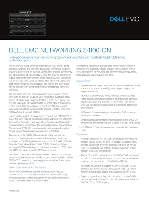 dell emc networking s4100 series spec sheet pdf pdf i pv6