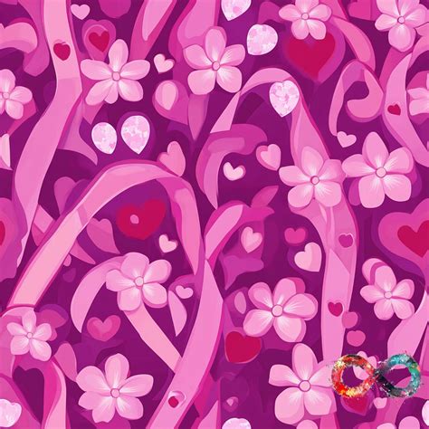 Breast Cancer Awareness Ribbons Digital Pattern DPI Design Etsy