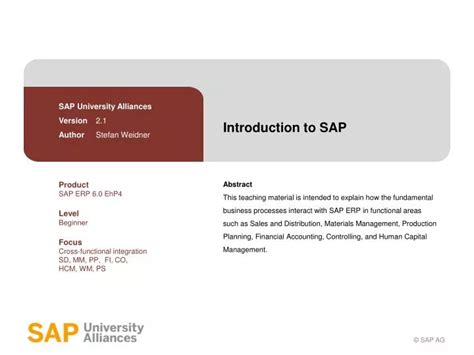 PPT Introduction To SAP PowerPoint Presentation Free Download ID