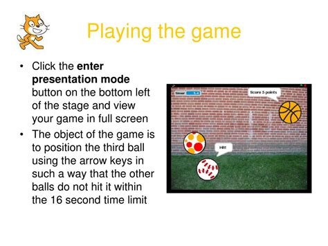 Ppt Using Mit Scratch For Programming And Control Exercise 3 Ball Game Powerpoint Presentation