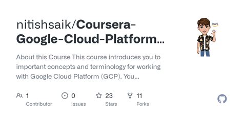 Issues Nitishsaik Coursera Google Cloud Platform Fundamentals Core Infrastructure GitHub