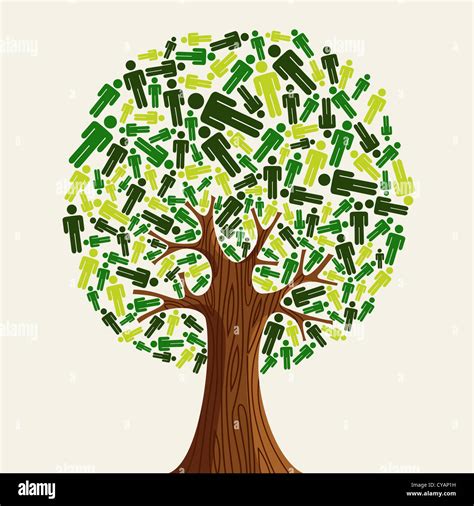 Eco Friendly Tree With Green People Illustration Vector File Layered For Easy Manipulation And