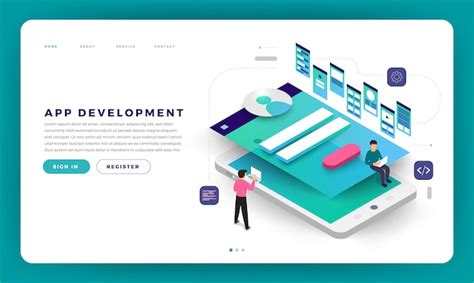 mobile app entwicklung premium vektor