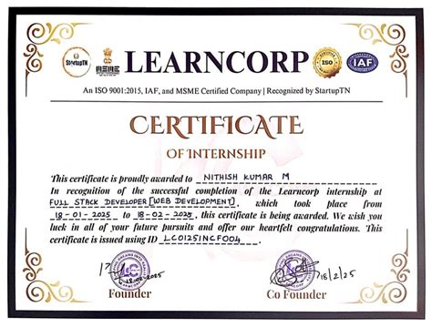 Fullstackdeveloper Webdevelopment Internship Learncorp Growth
