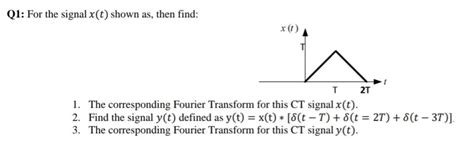 solved q1 for the signal x t ﻿shown as ﻿then find the