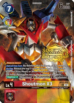 Shoutmon X Championship Tamers Pack Dimensional Phase Digimon Card Game