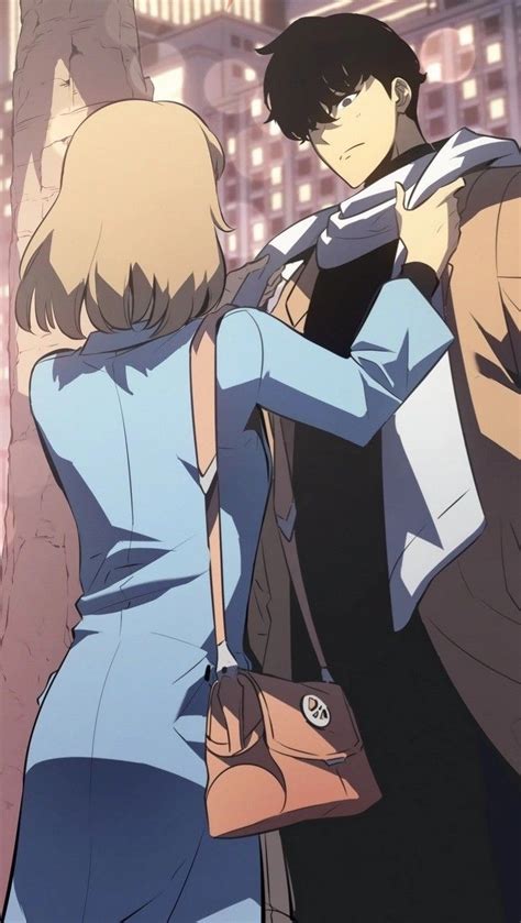 Cha Hae In And Sung Jin Woo Solo Leveling Anime Gótico Paisagem