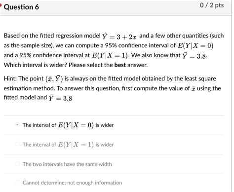 Solved Question Pts Based On The Fitted Regression Chegg