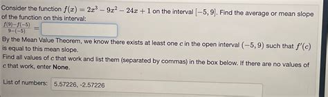 Solved Consider The Function F X 2x3 9x2 24x 1 ﻿on The