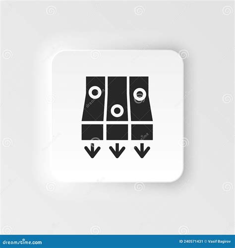 Mass Production Conveyor Neumorphic Style Vector Icon Simple Element