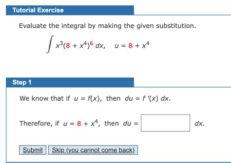 Solved Tutorial Exercise Evaluate The Integral By Making The