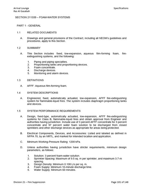 Foam Water System Specs Pdf Pipe Fluid Conveyance Fire