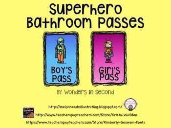 Bathroom Passess Superhero Theme Superhero Classroom Theme