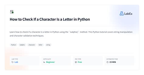 How To Check If A Character Is A Letter In Python Labex