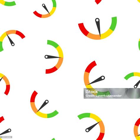 미터 대시보드 아이콘 완벽 한 패턴 배경입니다 신용 점수 지표 수준 벡터 일러스트 레이 션 측정 배율 기호 패턴 게이지입니다 계기판 차량 부분에 대한 스톡 벡터 아트 및