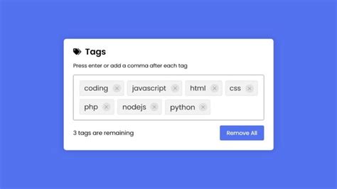Add Tags Input Box In HTML CSS JavaScript