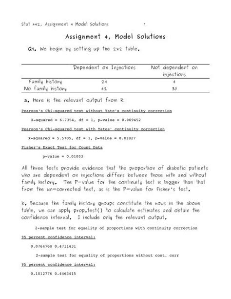 assignment 4 model solutions