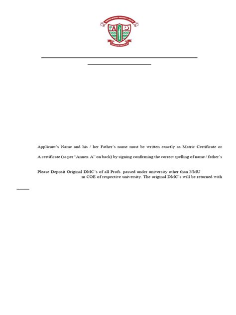 Nmu Degree Form Pdf Doctor Of Medicine Postgraduate Education