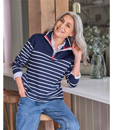 Navywhitecherry 100 Organic Cotton Organic Cotton Half Zip Sweatshirt