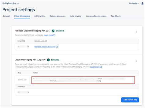 How To Get Firebase Server Key With Cloud Messaging Api Legacy