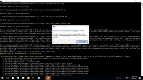 Powershell Core 6 Has Stopped Working · Issue 869 · Multipoolminer