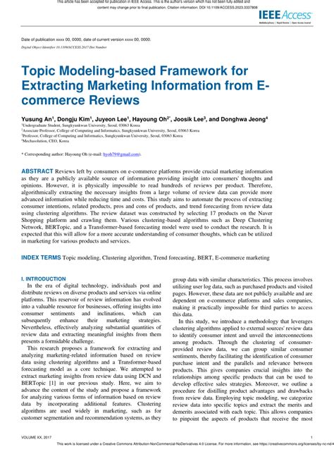 Pdf Topic Modeling Based Framework For Extracting Marketing Information From E Commerce Reviews
