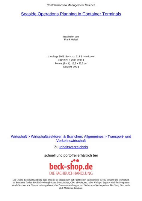 Pdf Seaside Operations Planning In Container Terminals Dokumen Tips
