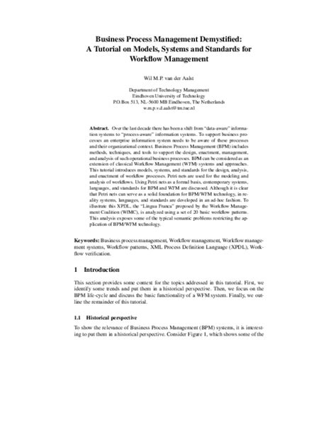 pdf business process management demystified a tutorial on models