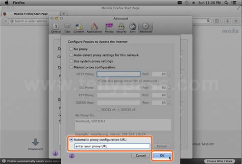 Configure Mac Proxy Firefox Tellypass