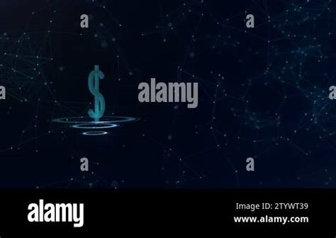 International Currency Dollar Is On Three Virtual Glowing Circlers