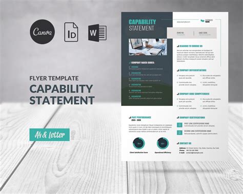 Capability Statement Template Canva Flyer Business Capability