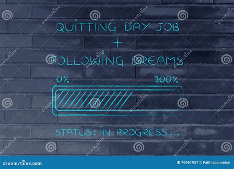 Quitting Day Job Following Dreams Progress Bar Loading Stock Image