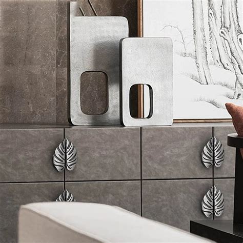 Monstera Leaf Brass Knobs And Pulls Turtle Leaf Drawer Etsy