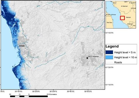 A Height Levels Below 10 M Calculated Based On Srtm Dem Data 30 M