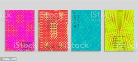 최소한의 추상 벡터 하프톤 커버 디자인 템플릿 미래의 기하학적 그라데이션 배경 플래카드 배너 전단지 프레젠테이션 및 보고서를 위한 벡터 템플릿 0명에 대한 스톡 벡터 아트