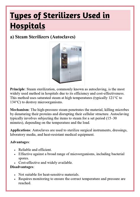 Various Types Of Sterilizers And Sterilization Techniques Used In