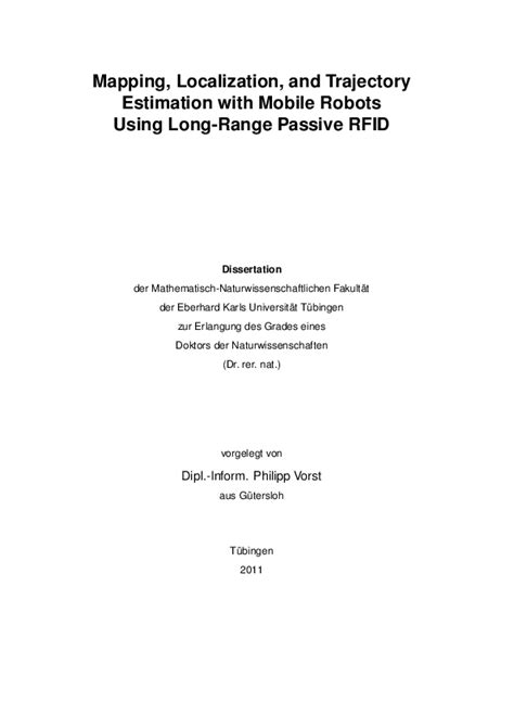Pdf Mapping Localization And Trajectory Estimation With Mobile Robots Using Long Range