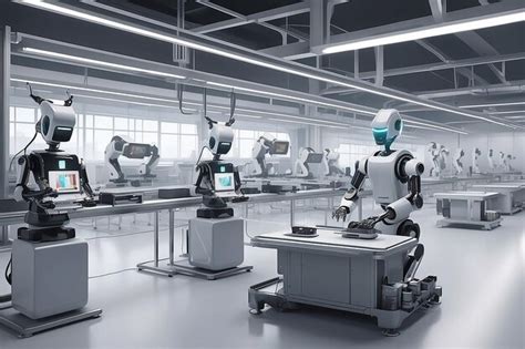 hightech assembly 3d rendering xray robot line in smartphone factory