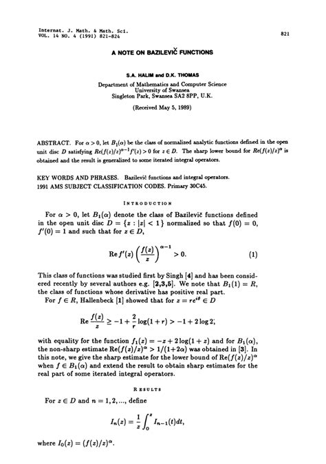 Pdf A Note On Bazilevič Functions