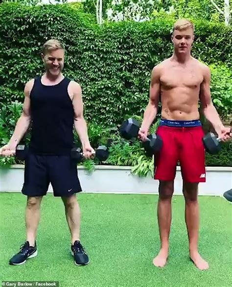 Gary Barlow Playfully Pokes Fun At Son Daniels Size During A Workout