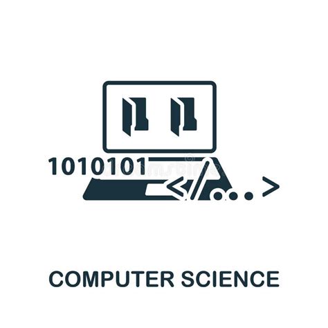 Computer Science Icon Monochrome Simple Line Data Science Icon For