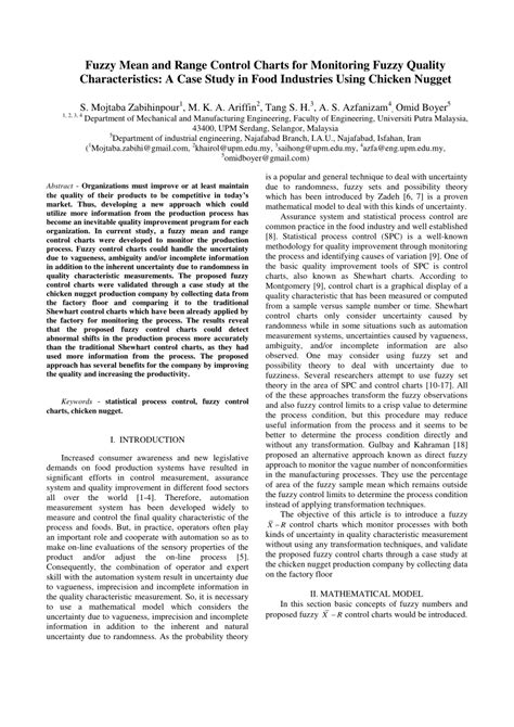Pdf Fuzzy Mean And Range Control Charts For Monitoring Fuzzy Quality