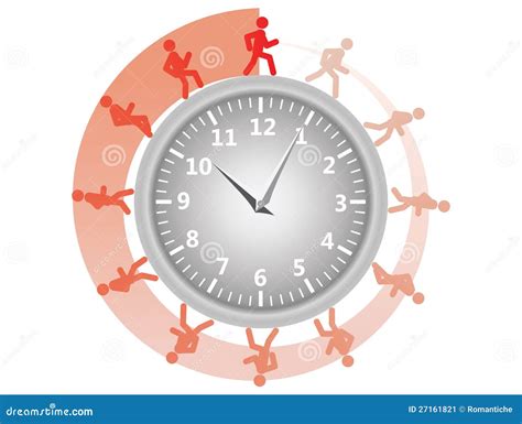 Man Running Around The Clock Stock Vector Illustration Of Concept Effort