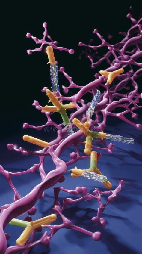 Molecular Scene Depicting Cellular Processes With Proteins Interacting Within The Cell Structure
