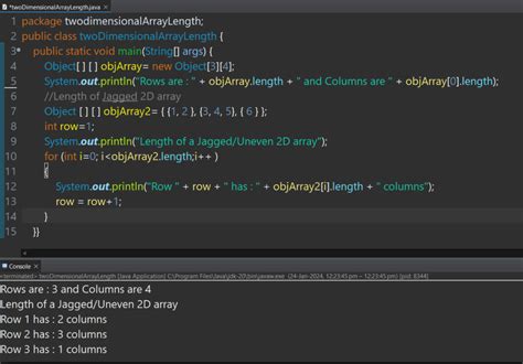 How To Get The Length Of A 2d Array In Java