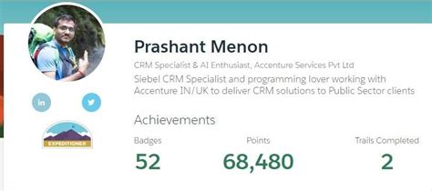 Prashant Menon On Linkedin Badges Expeditioner Salesforce Siebel Trailhead