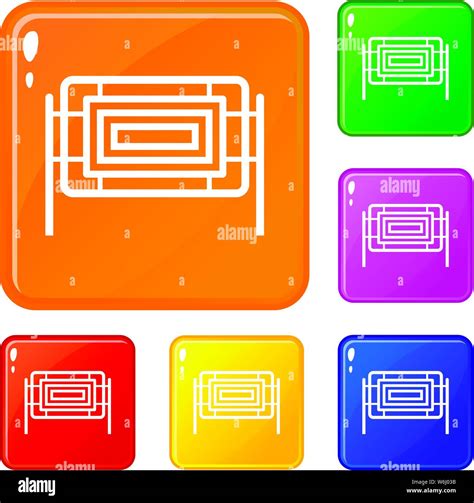 Square Fence Icons Set Vector Color Stock Vector Image And Art Alamy