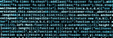Big Data And Internet Of Things Trend IT Specialist Workplace Website HTML Code On The Laptop