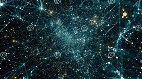 Complex Network Of Glowing Nodes And Connections In Space Stock Image Image Of Dynamic System